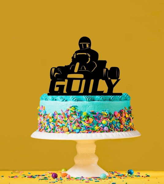 Personalised Karting Acrylic Cake Topper | Personalised Cake Toppers